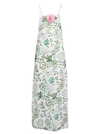 RODARTE Floral Silk Midi Dress - White