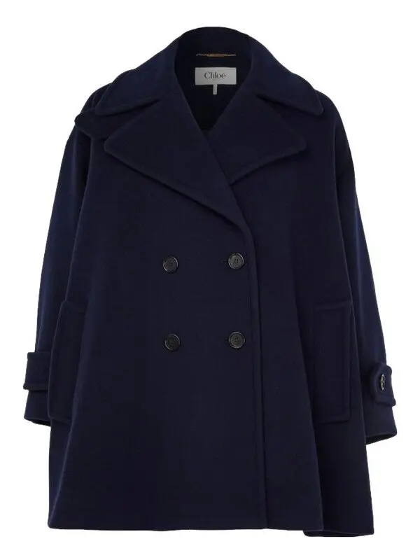 Chloé Collared Long Sleeve Coat - Black