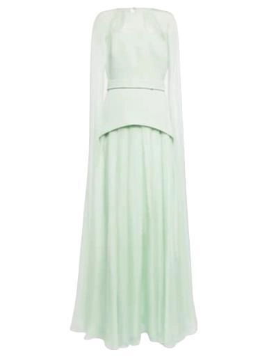 SAFIYAA LONDON Gloria Silk And Crepe Gown - White