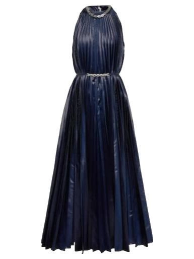 CHRISTOPHER KANE Embellished Halterneck Lamé Midi Dress - Black
