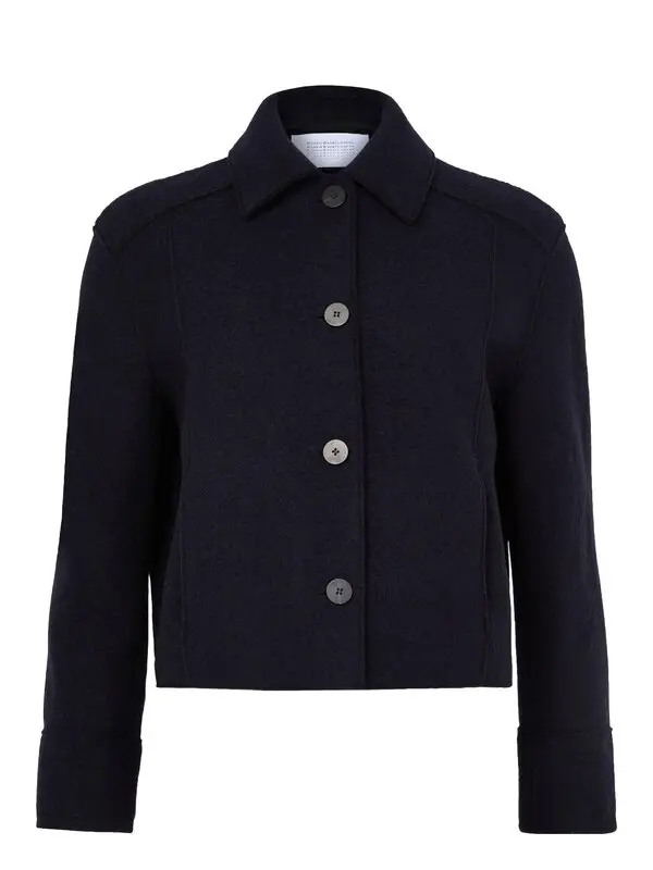 Harris Wharf London Boiled Wool Short Jacket - Blue