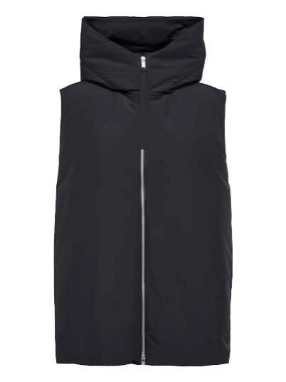 JIL SANDER Oversized Hooded Down Vest - Black