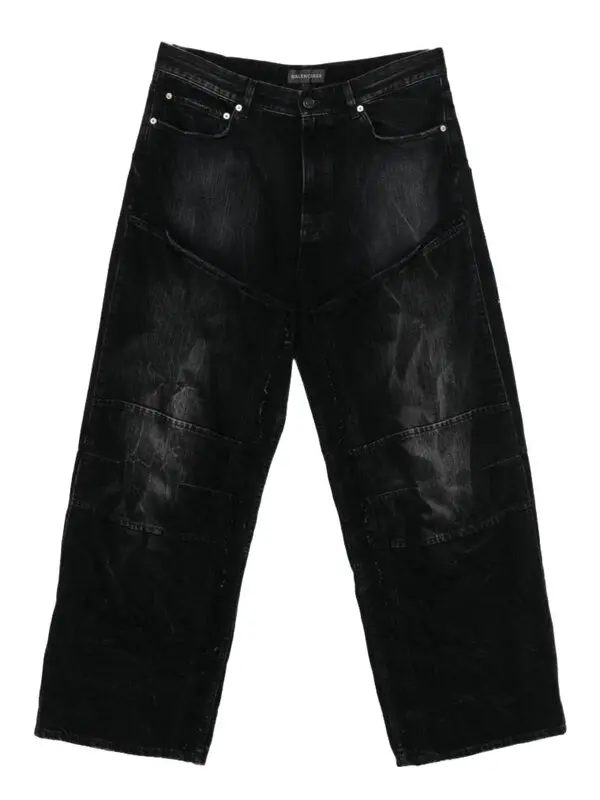Balenciaga Faded Relaxed-fit Jeans - Black