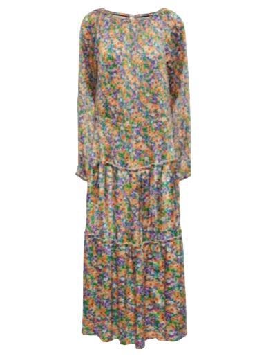 Plan C Floral Pleated Midi Dress - Multicolor