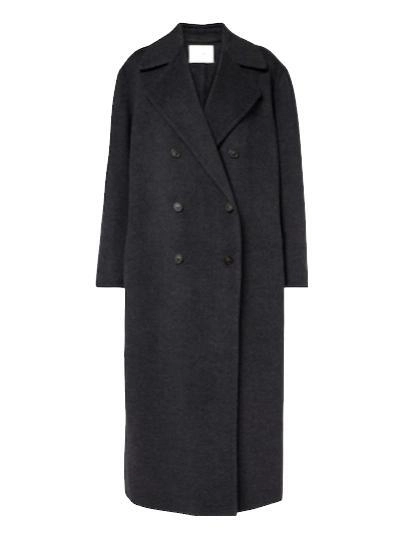 Vince Double-breasted Wool-blend Coat - Black