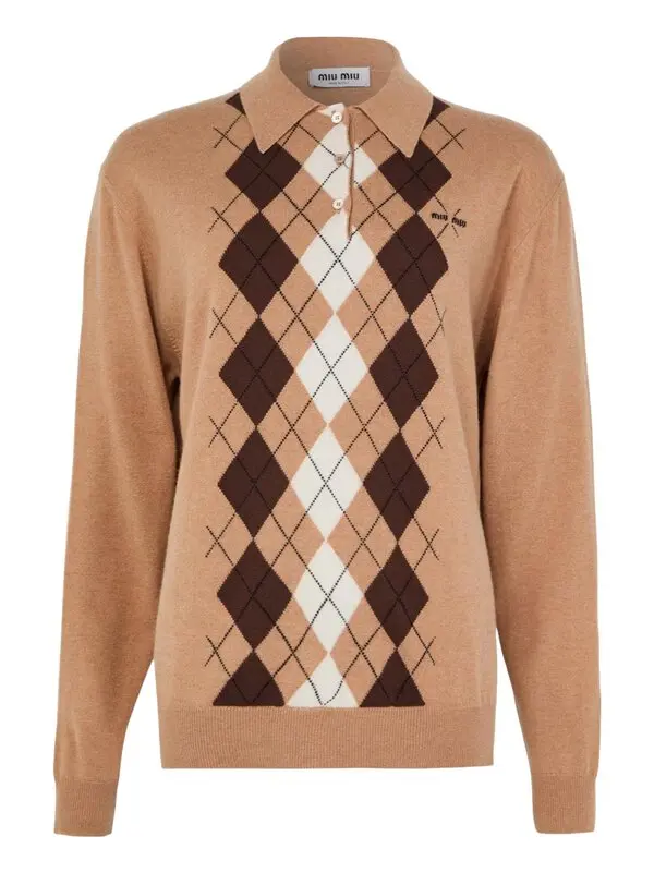 Miu Miu Lapel Long-sleeve Sweater - No
