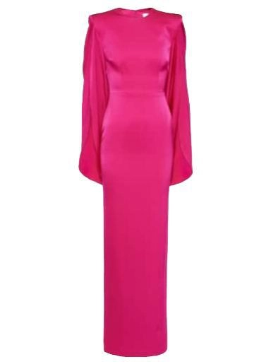 Alex Perry Satin Crêpe Gown With Cape Effect - Pink