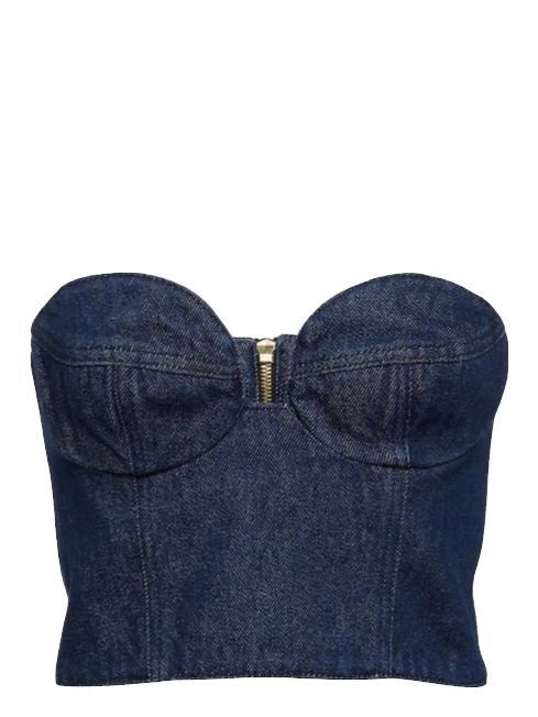 Magda Butrym Denim Bustier Top - Blue