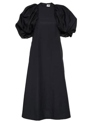 Comme Des Garçons Puff Sleeve Cotton Poplin Maxi Dress - Black