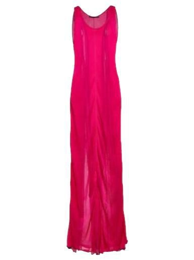 Y/project Sleeveless Chiffon Maxi Dress With Ruffled Hem - Red