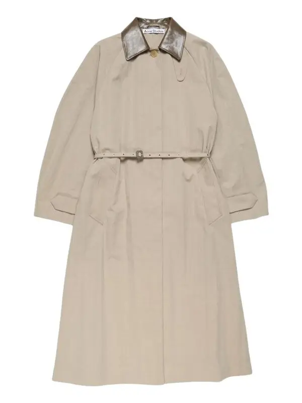 Acne Studios Long-sleeved Trench Coat With Detachable Collar - Nude