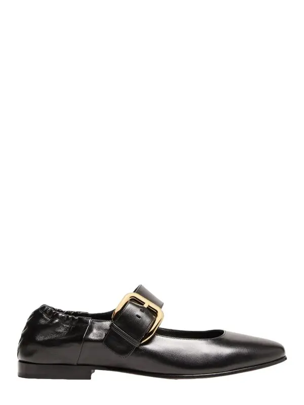 Bottega Veneta Mary Jane Ballet Flats With Ankle Strap - Black