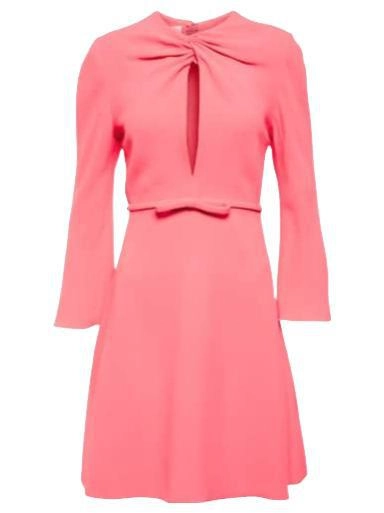 Giambattista Valli Twisted Keyhole Crepe Mini Dress With Bow Detail - Pink