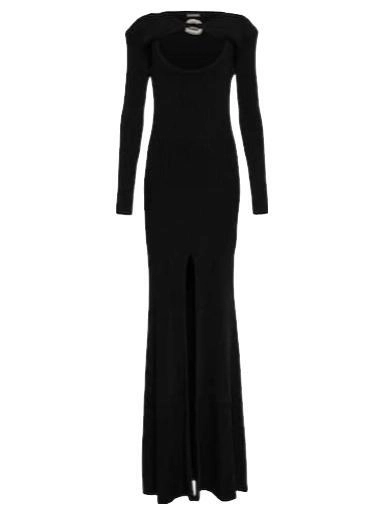 David Koma Embellished Ribbed-knit Maxi Gown - Black