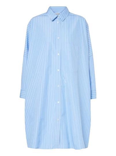 JIL SANDER Striped Cotton Poplin Oversized Shirt - Blue