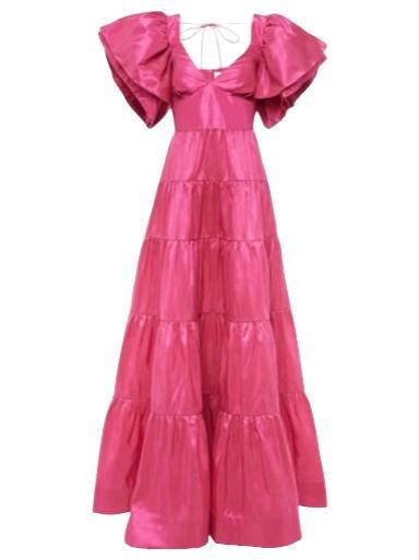 Rebecca Vallance Niarah Puff Sleeve Gown - Red