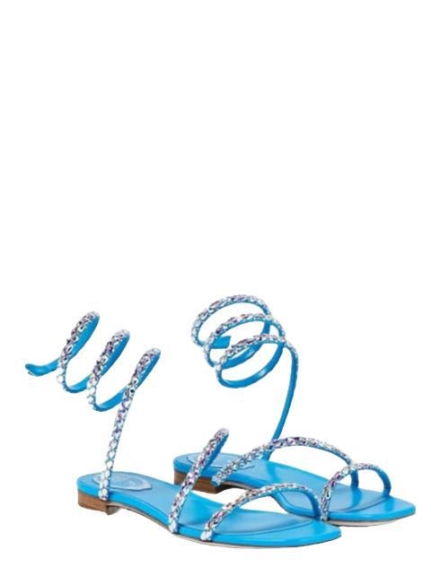Rene Caovilla Crystal-embellished Satin Coil Sandals - Blue