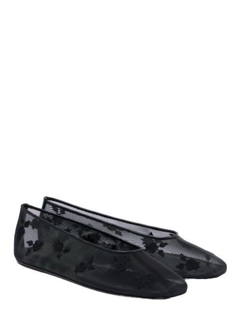 Magda Butrym Embroidered Mesh Ballet Flats - Black