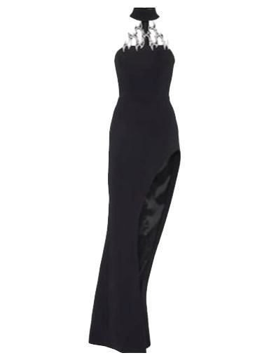 David Koma Crystal-embellished Asymmetrical Gown - Black