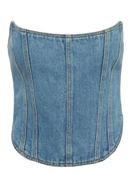 Magda Butrym Denim Bustier Top - Blue