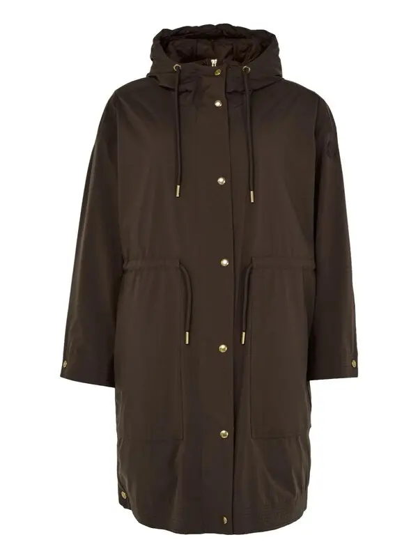 Moncler Sainbel Long Parka With Logo Detail - Brown