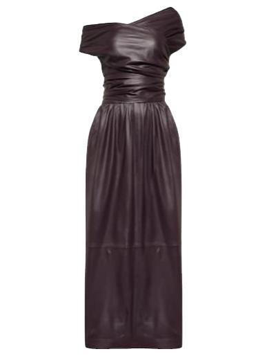 Altuzarra Corfu Off-the-shoulder Leather Maxi Dress - Black