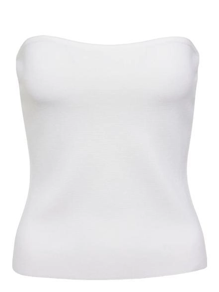 Gabriela Hearst Wool And Silk-blend Bandeau Top With Open Back - White
