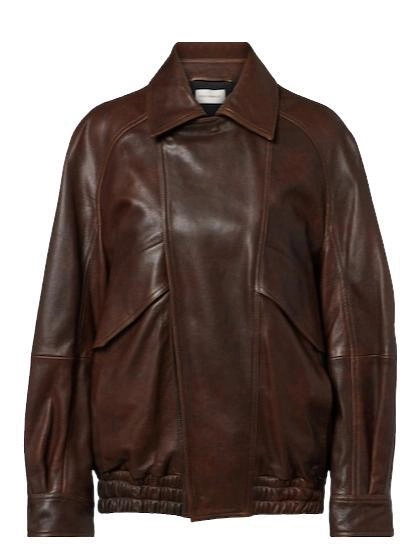 Nour Hammour Rafe Leather Bomber Jacket - Black