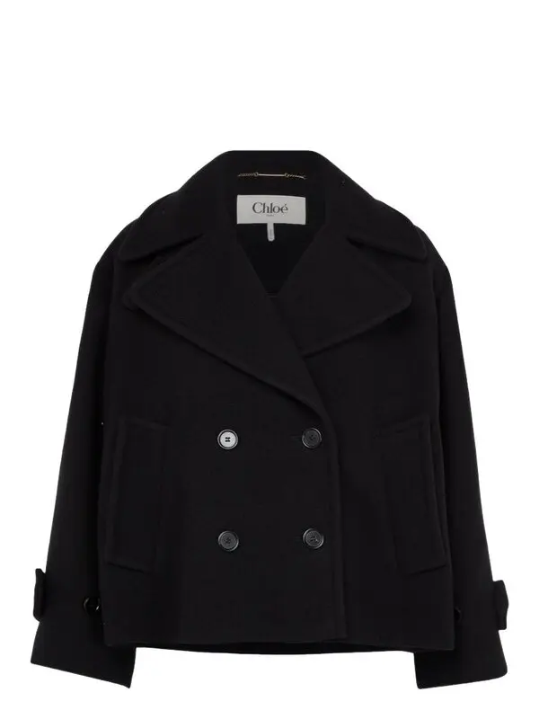 Chloé Collared Long-sleeved Jacket - Black