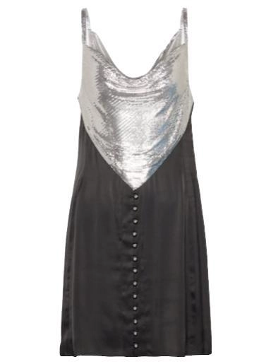 Rabanne Chainmail And Satin Mini Dress - Black