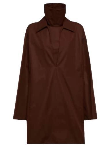 JIL SANDER Layered Cotton Mini Dress - Brown