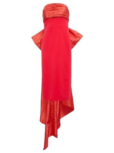 Oscar De La Renta Satin-trimmed Gown - Red