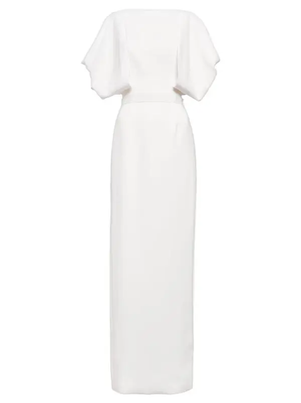 ROKSANDA Clementine Crepe Maxi Dress With Puff Sleeves And Open Back - White