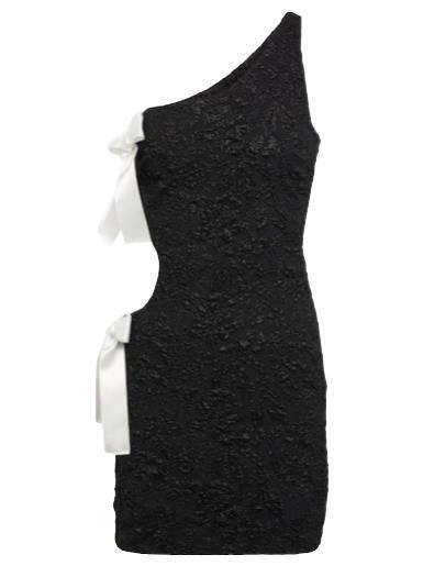 Giambattista Valli One-shoulder Cutout Bow Minidress - Black