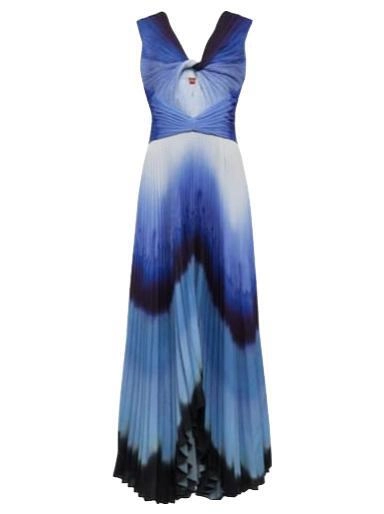 Altuzarra Printed Pleated Maxi Dress - Blue