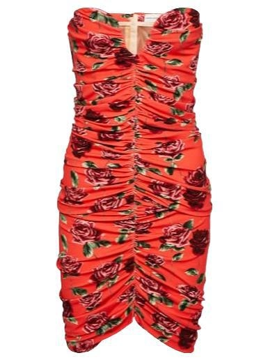 Magda Butrym Floral Ruched Minidress - Red