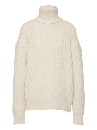 NILI LOTAN Turtleneck Sweater With Ribbed Edges - Nude