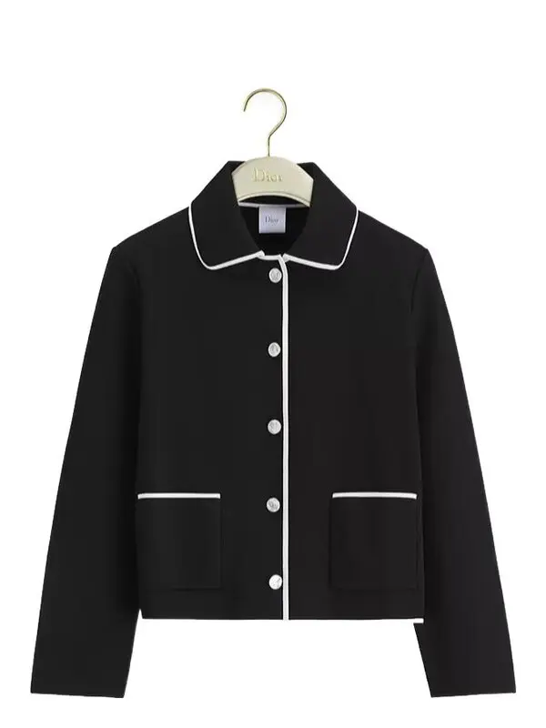Dior Contrasting Piping Jacket - Black