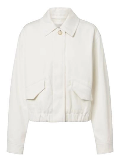 Vince Cotton Twill Blouson Jacket - White