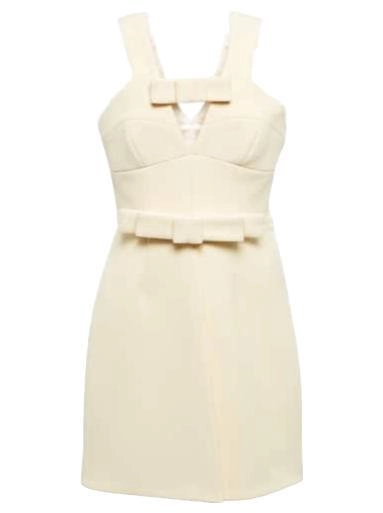 JIL SANDER Bow Detail Wool-blend Minidress - White