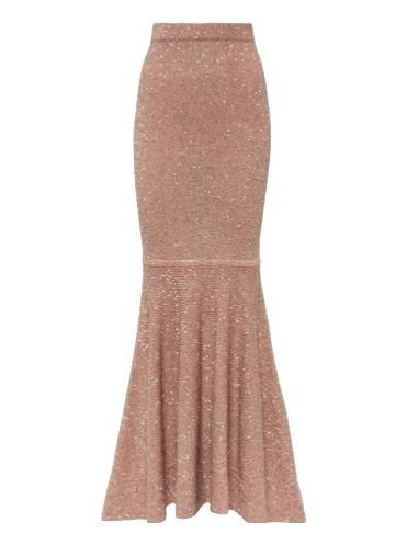 Altuzarra Metallic Knit Maxi Skirt - Nude