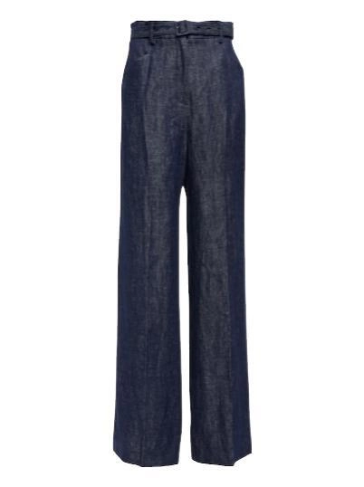 Gabriela Hearst Belted High-rise Wide-leg Linen Pants - Black