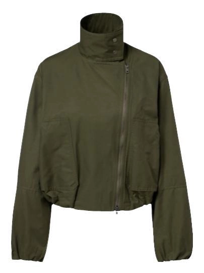 Vince Cotton-blend Jacket With Zipper Detail - Green