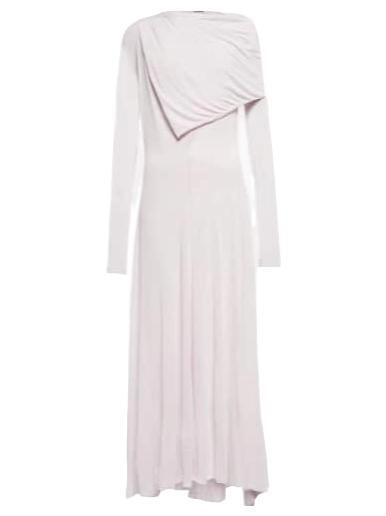 JIL SANDER Draped Crêpe Gown - White