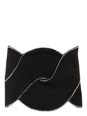 AREA Embellished Wool Miniskirt - Black