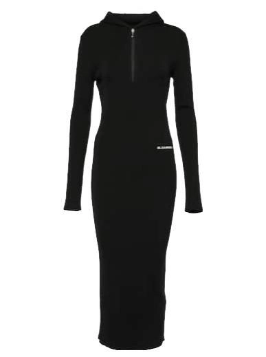 JIL SANDER Wool-blend Midi Dress - Black