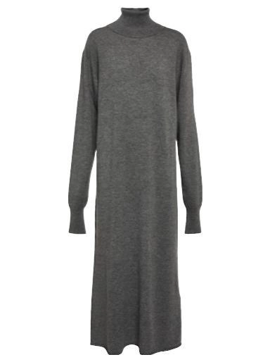 JIL SANDER Cashmere Turtleneck Midi Dress - Black