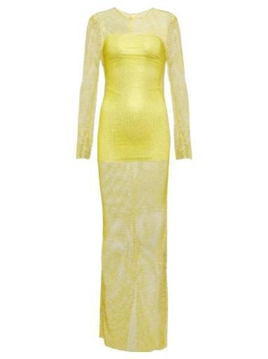 Giuseppe Di Morabito Embellished Crystal Maxi Dress - Nude