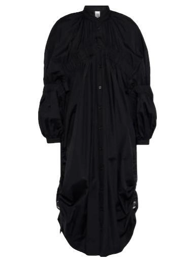 Comme Des Garçons Draped Cotton Midi Dress - Black