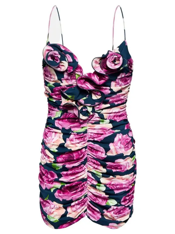 Magda Butrym Floral Ruched Minidress - Pink